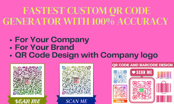 Be your best custom qr code generator with logo by Mani757 | Fiverr