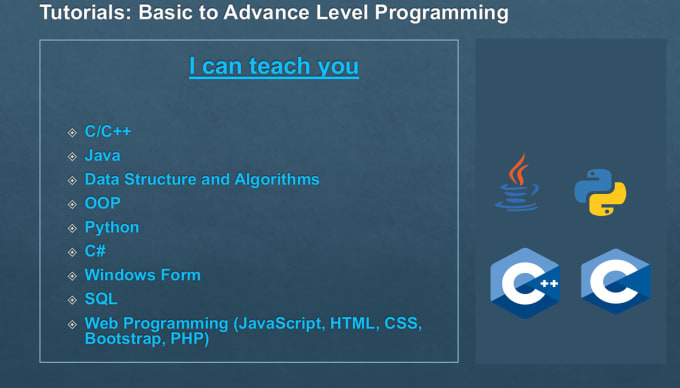 Teach Python Java Cpp Csharp Windows Forms And Web Programming Tutor By Hafsaduaa Fiverr