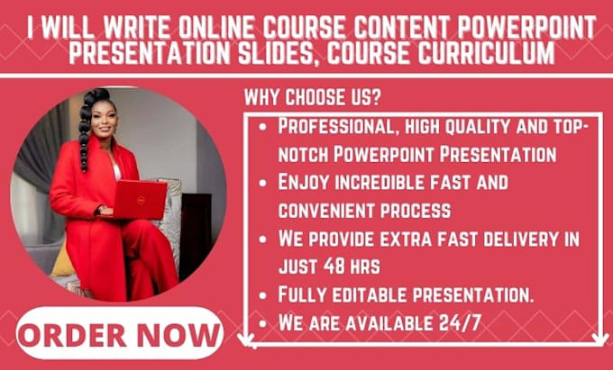 Write online course content, powerpoint presentation slides, course ... Write online course content, powerpoint presentation slides, course ...