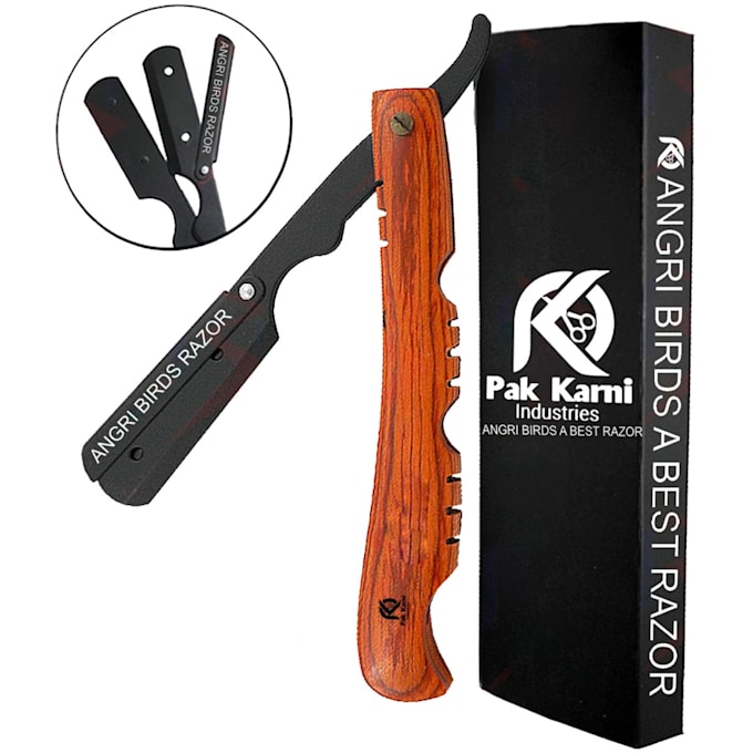 Barber shop razor design by Tazimaliali | Fiverr