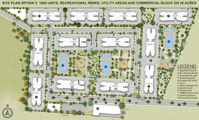 Draw and render your site plan in photoshop by Kevinkyule | Fiverr