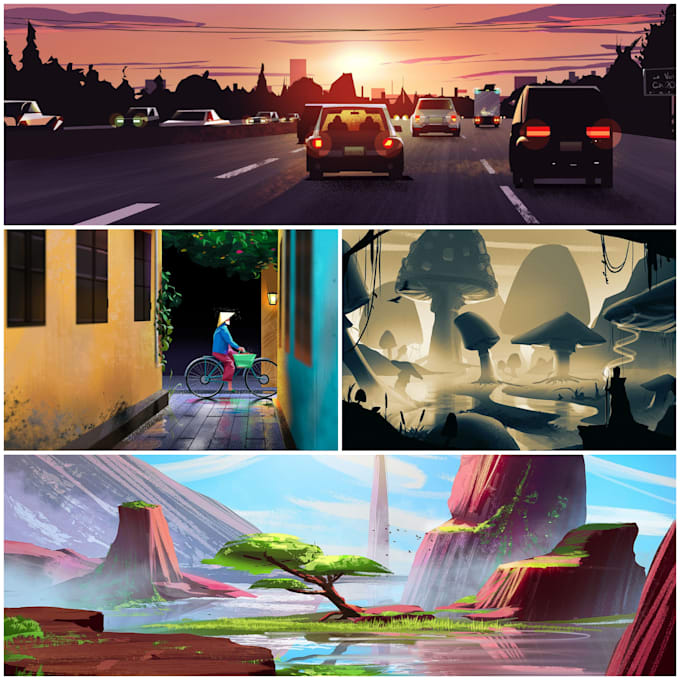 Create environment art for your games and animations by Dexarts_01 | Fiverr