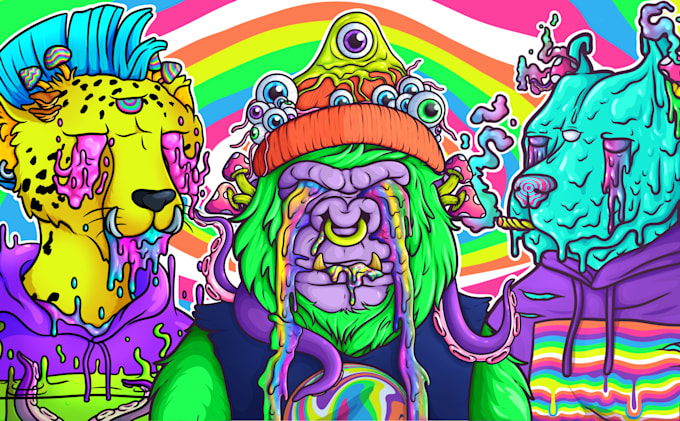 Create a cool nft character in my trippy style by Rayarmas | Fiverr