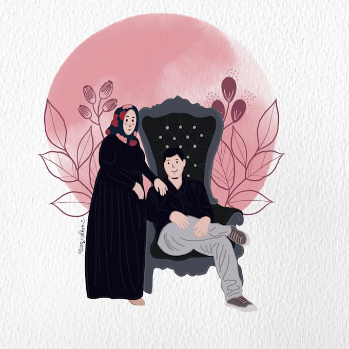 Draw a full body flat illustration in hours by Qibardesign | Fiverr