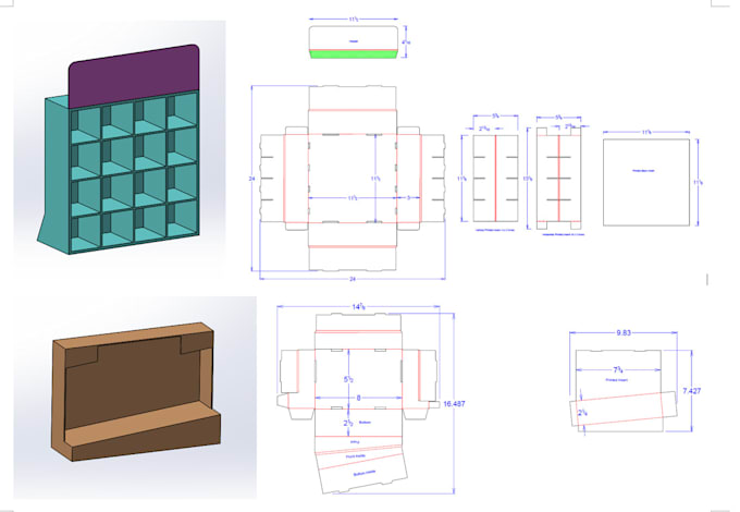 Do packaging structural design, box mockup, die line, render by ...