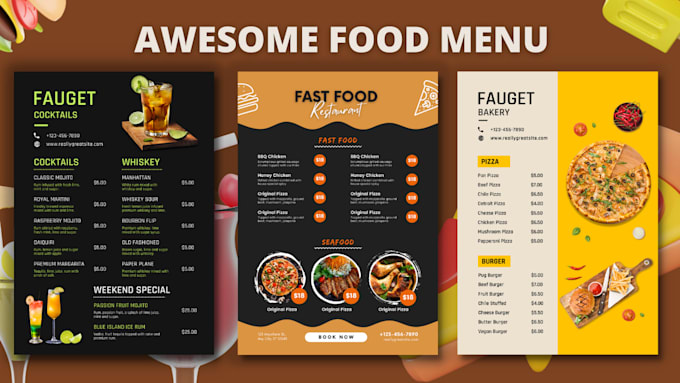 Design amazing food manu by Digitallion0 | Fiverr