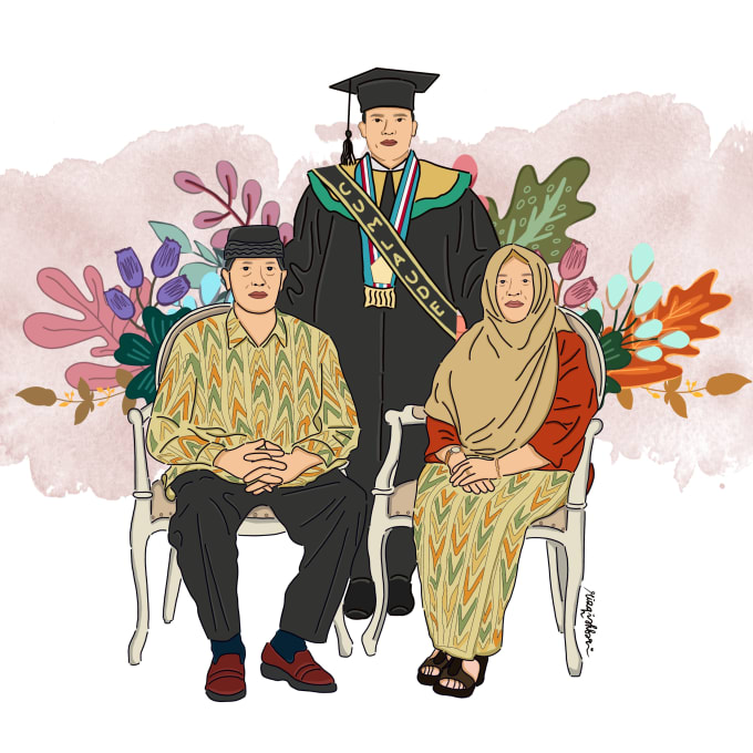 Draw a full body semi realistic digital illustration by Qibardesign ...