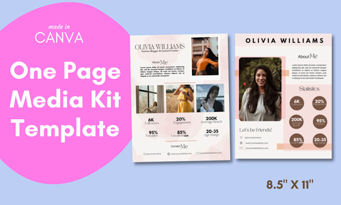 Design one page media kit template by Girlie_ | Fiverr