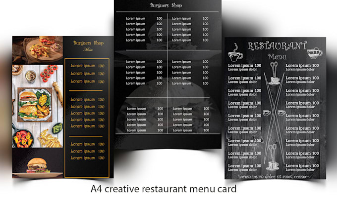 Design creative minimal restaurant,bar menu card by Fatamatanny | Fiverr