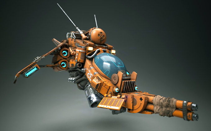 Create custom spaceship sci fi vehicle using digital art by ...