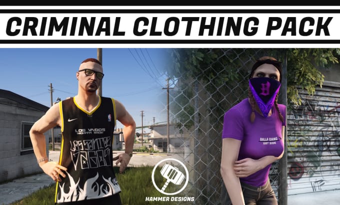 Provide my fivem criminal clothing pack by Hammerrdesigns | Fiverr