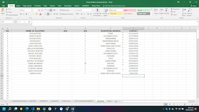 Enter and format data in excel by Sadickjazi | Fiverr