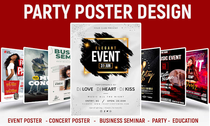 Design concert poster , party poster, party flyer, invitation, event ...