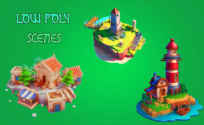Design 3d low poly environments, scenes, maps, any game assets by Team ...