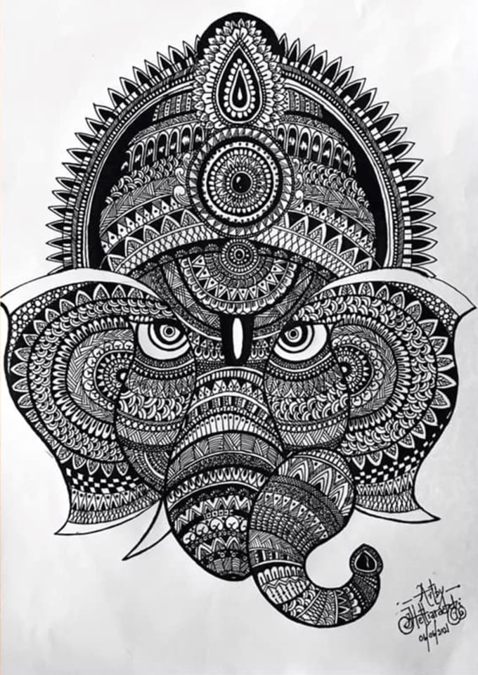 Create complex mandala, zentangle and pattern by Harshanieha | Fiverr