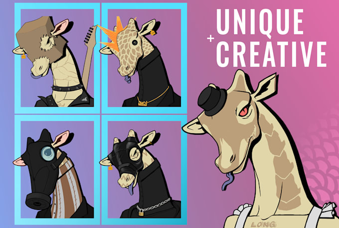 Create a unique and creative nft character art collection by ...