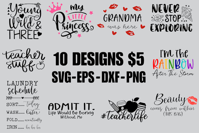 Make provide vector cut files for cricut svg, eps, dxf, png bundle ...