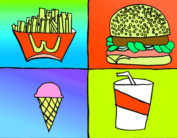 Do a food pop art of your food for you by Maiplegrove | Fiverr