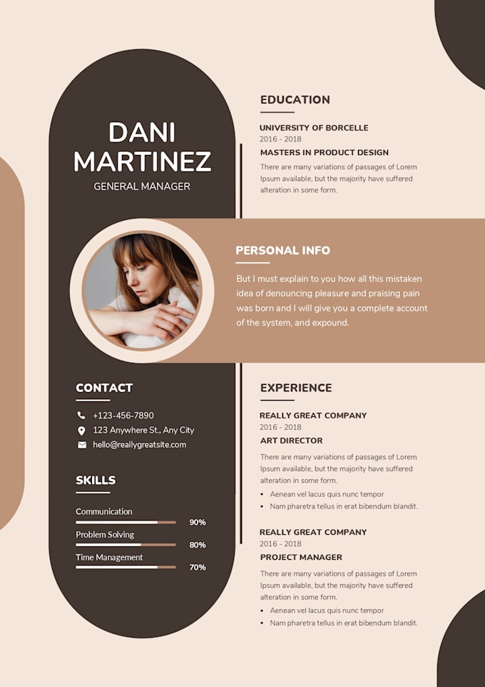 Do resume design and provide you different sample designs by ...