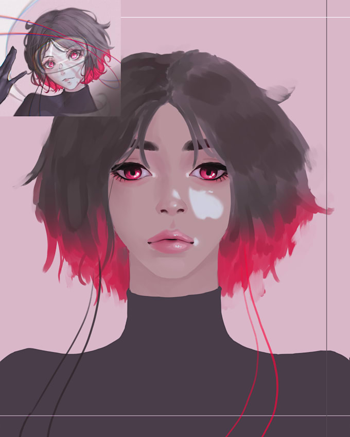 Draw a semi realistic anime portrait by Radiczeka | Fiverr