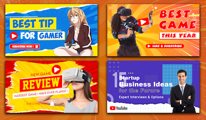 Design attractive youtube thumbnails by Deograce | Fiverr