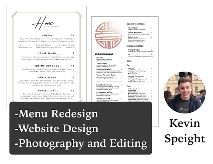 Redesign your menu or logo to refresh your restaurant by Sp8_kevin | Fiverr