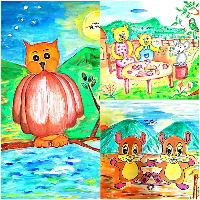 Draw watercolor illustrations for your story books by Kaushiharshi | Fiverr