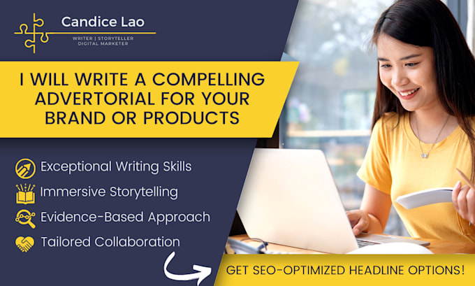 Write a compelling advertorial for your brand or products by Candice ...