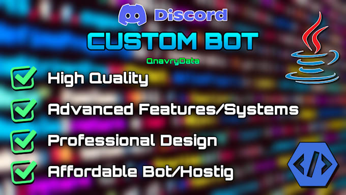 Create a professional custom discord bot in java by Qnavrydata | Fiverr