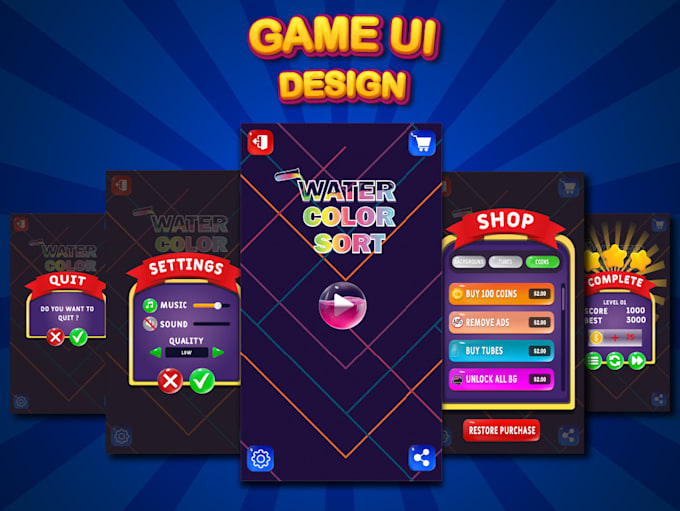 Create attractive ui design for your games by Tahir_mufti | Fiverr