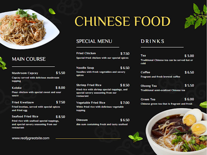 Create a professional menu for you by Shohen | Fiverr