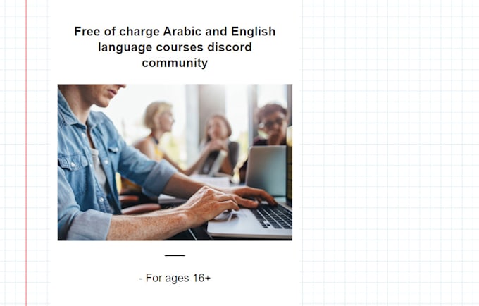 Be holding a free arabic and english course by Aecommunity | Fiverr