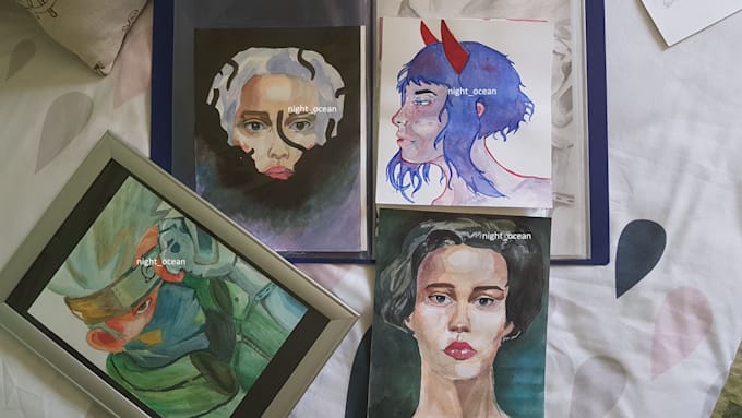 Draw characters in watercolor by Night_ocean | Fiverr