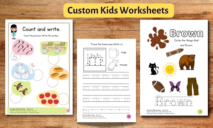 Create custom kids worksheets by Upeksha_will | Fiverr