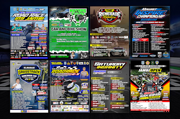 Design a professional racing flyer design for facebook, instagram post ...