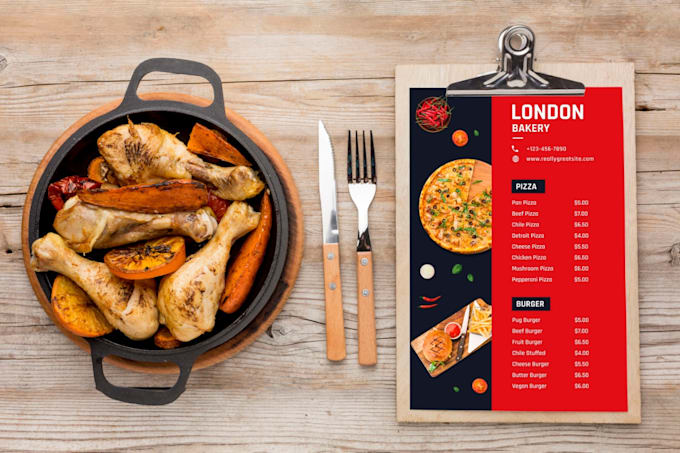 Create digital food menu board by Branding0 | Fiverr