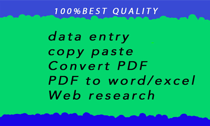 Do fast excel data entry, copy paste, typing,virtual assistant and data entry by Hrblh1 | Fiverr