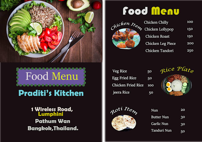 Design a professional menu card for your business by Aditisinharoy | Fiverr