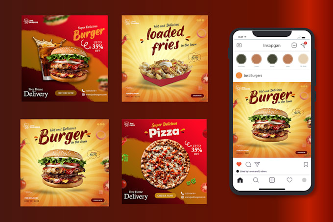 Design creative food related social media post by Javeriaarif12 | Fiverr
