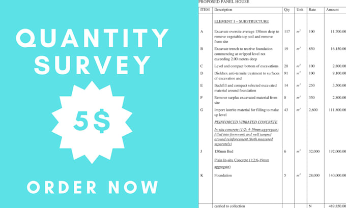Do quantity surveying work by The_designer_12 | Fiverr