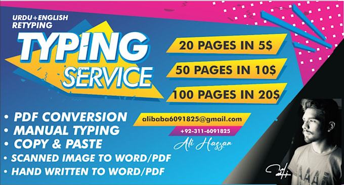 A good typing experience by Alibaba1825 | Fiverr