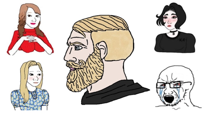 Draw you or your character as a wojak, cartoon wojak doomer style ...