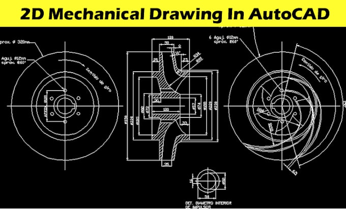 Make 2d mechanical drawing in autocad by Mech_2d_3d | Fiverr