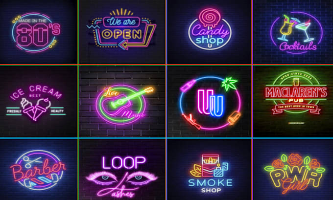 Make a 3d glowing neon logo or shiny neon sign for you by U ...