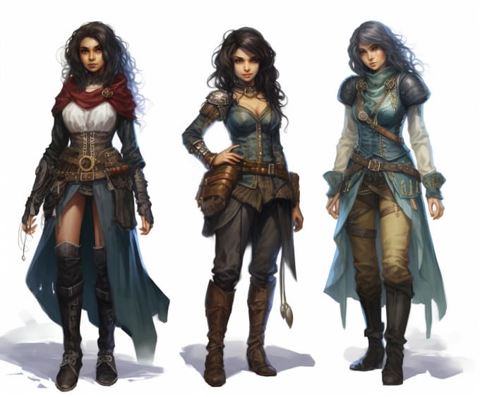 Disegna personaggi dnd, concept art, personaggi oc e feste dnd