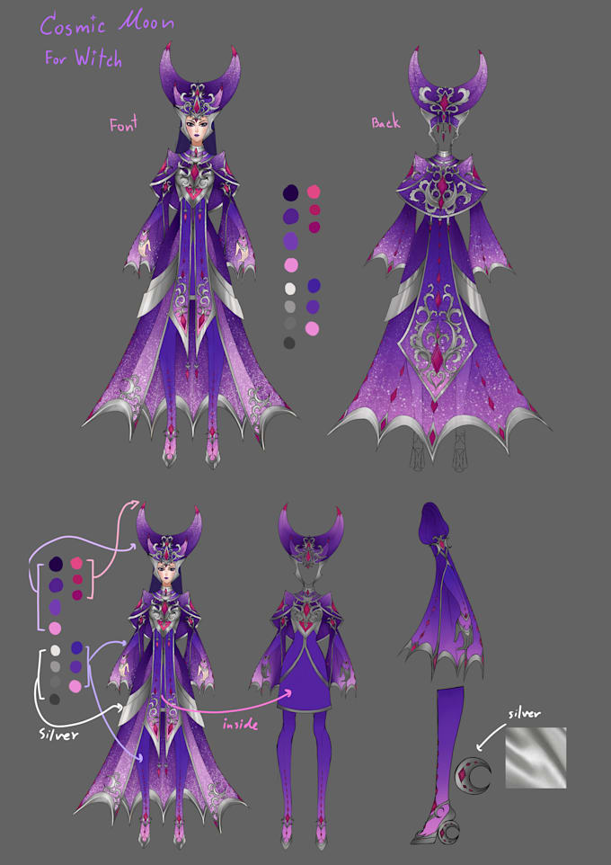 Draw character sheet for you by Vividywitchy | Fiverr