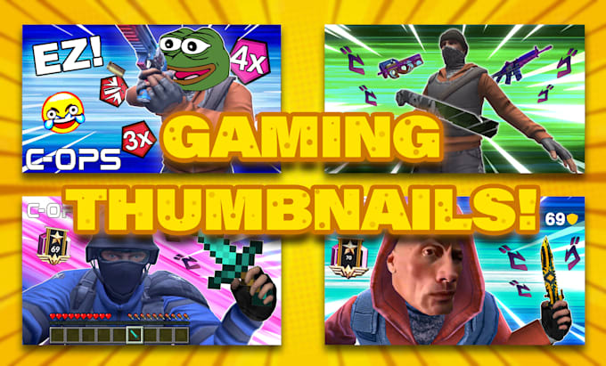 Create an eye catching gaming thumbnail by Vapixx | Fiverr