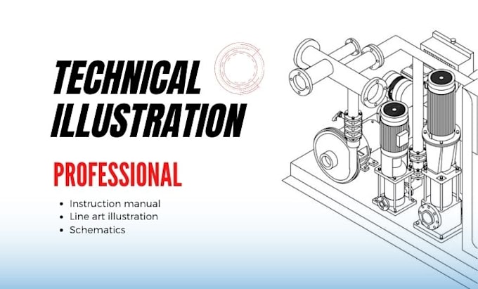 Draw technical illustration, instruction manual step by step for your ...