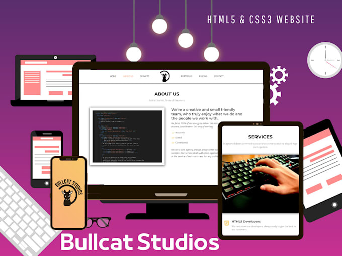 Develop a custom html and css website by Bullcatstudios | Fiverr