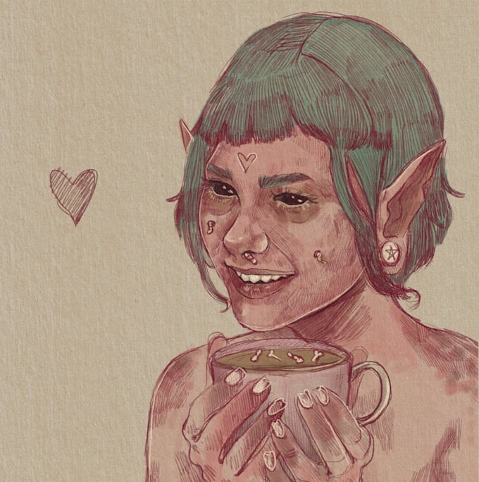 Draw sketchy pastel portrait or character design by Josephnive | Fiverr